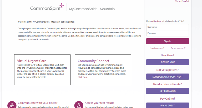 CommonSpirit Patient Portal - MyCenturaHealth
